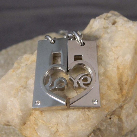 Wire N Whimsy: Couples Stainless Steel Love Necklace