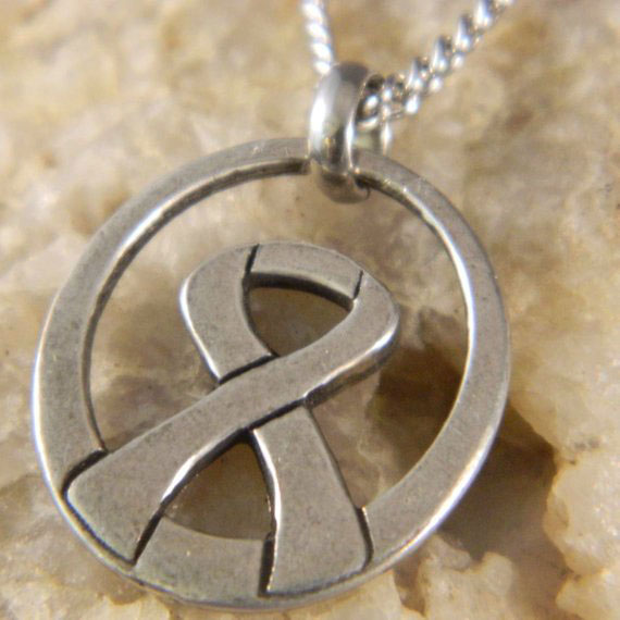 Wire N Whimsy: Courage Breast Cancer Ribbon Necklace