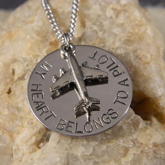 Wire N Whimsy: My Heart Belongs to a Pilot Handstamped Necklace